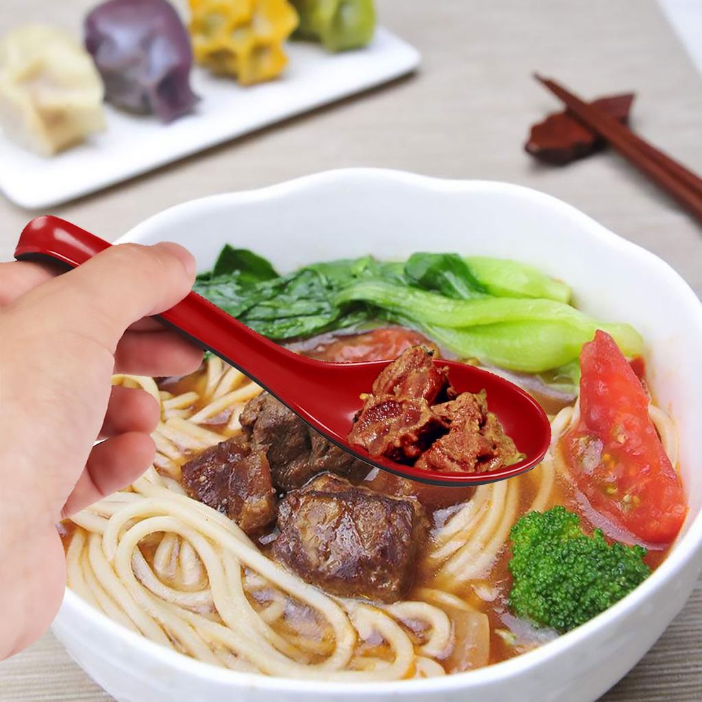 Buy Set of 6 Ramen Noodle Soup Spoons Long Handle Japanese Asian ...