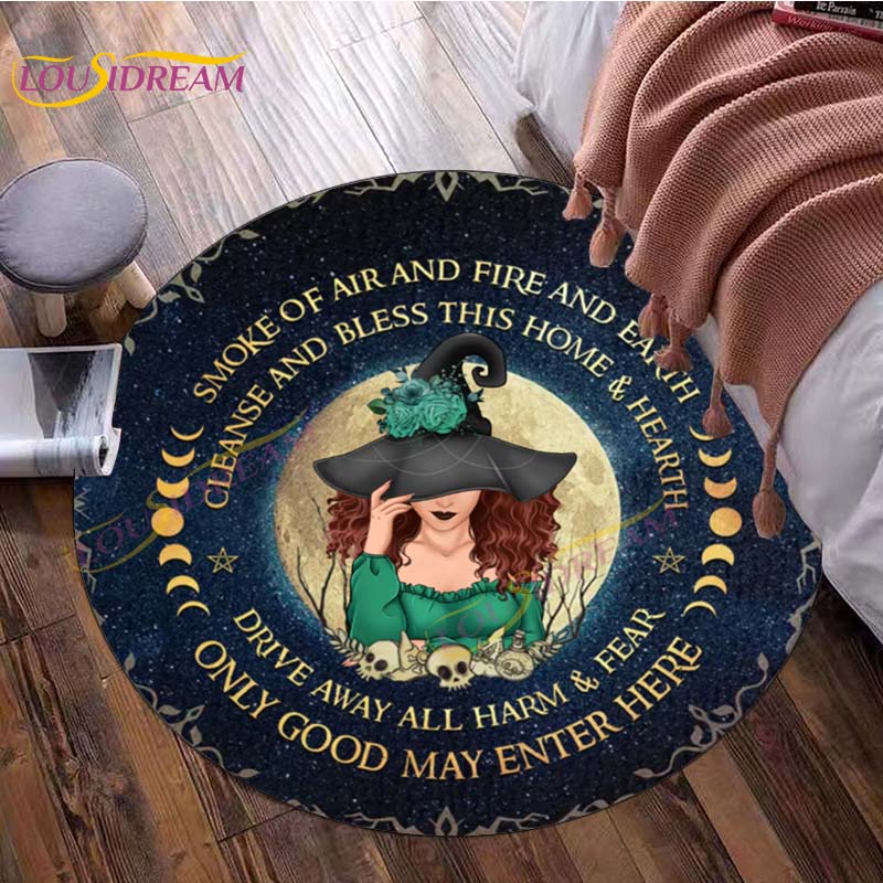 Buy Magic Witch Gothic Rug Mystic Ritual Round Carpet for Living Room ...