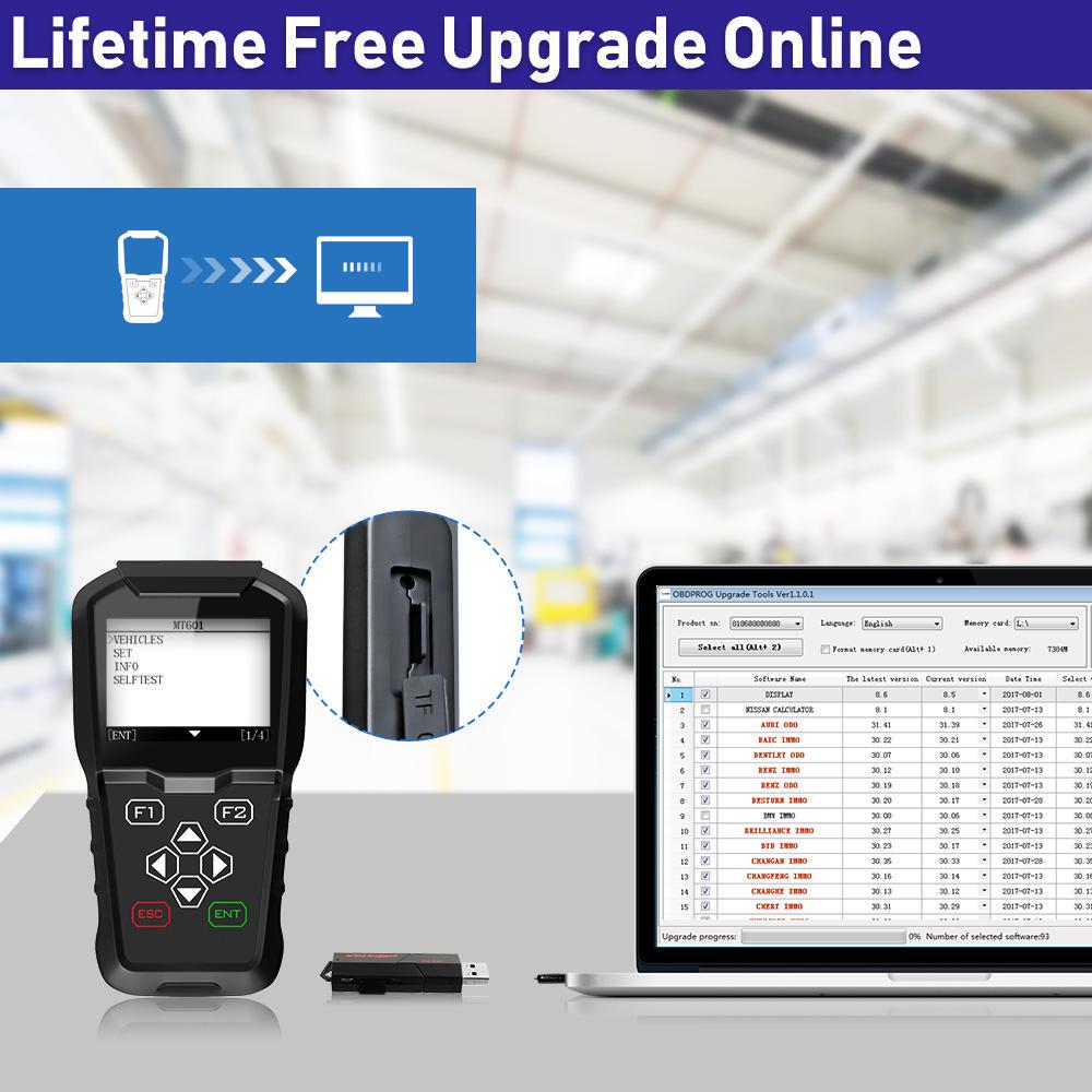 Buy OBDPROG MT601 Key Programmer Mileage Adjustment OBD2 Pin Code ...