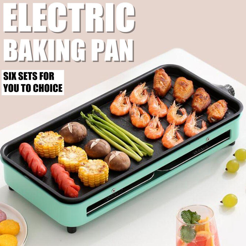 Buy 1500W Electric Baking Pan Electric BBQ Grill Teppanyaki Smokeless ...