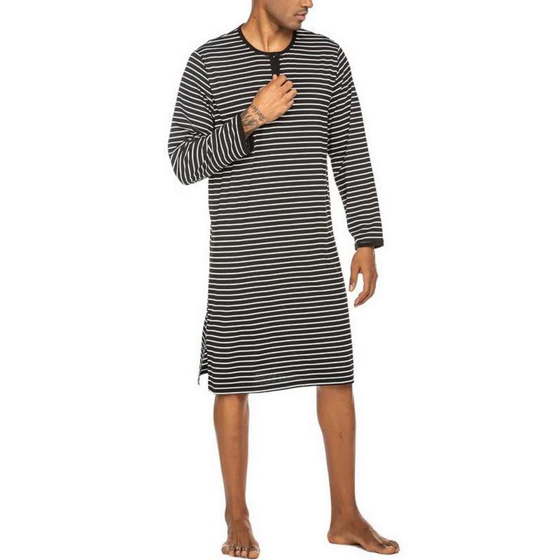 Buy Fashion Men Pajama Lounge Striped Summer Loose Short Sleeve ...