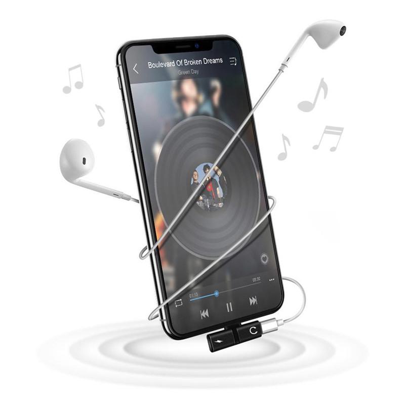 Buy 2 In1 Audio Jack Adapter for Apple Iphone 7 8 6Plus X XR XS Max ...
