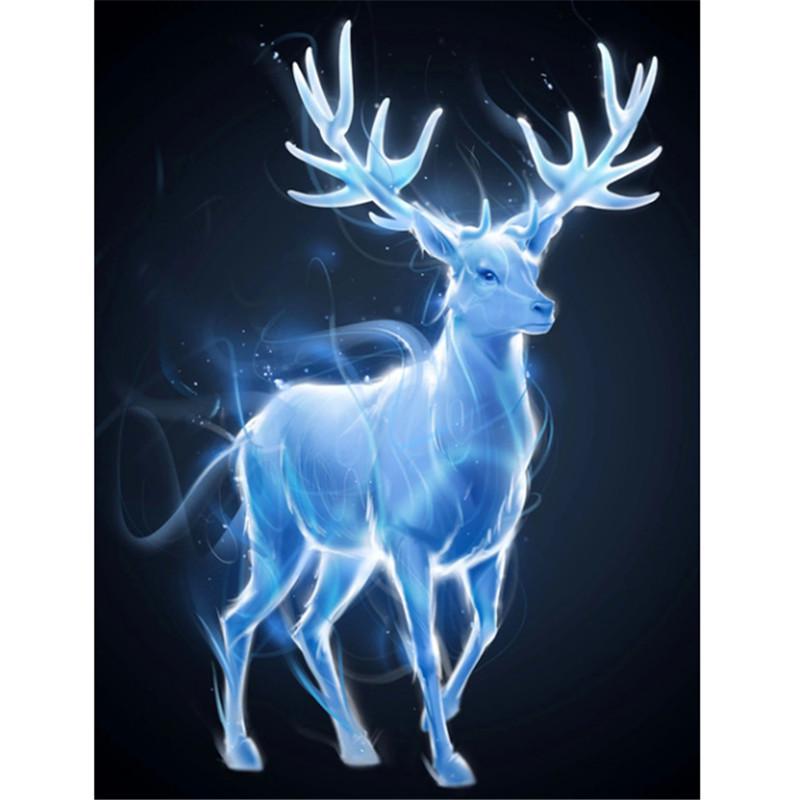 Buy 5D DIY Diamond Painting Ghost Deer Diamond Embroidery Kits Cross ...