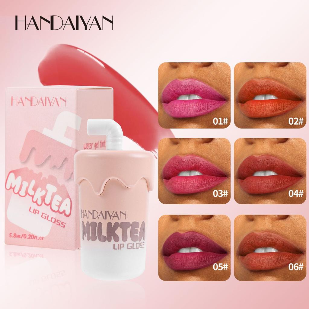 Cheap 6 Color Milk Tea Cup Mouth Red Moisturizing Lipstick Water ...
