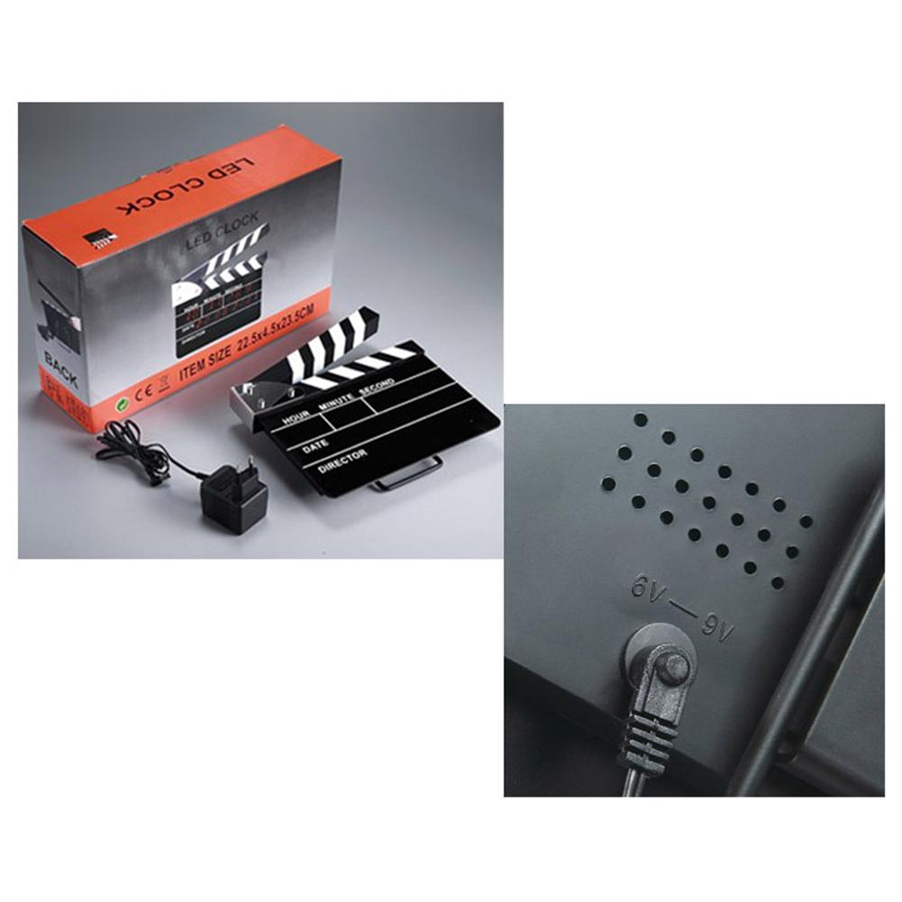 Buy LED Digital Clock Movie Slate Clapper Board Shape Electric Wall ...