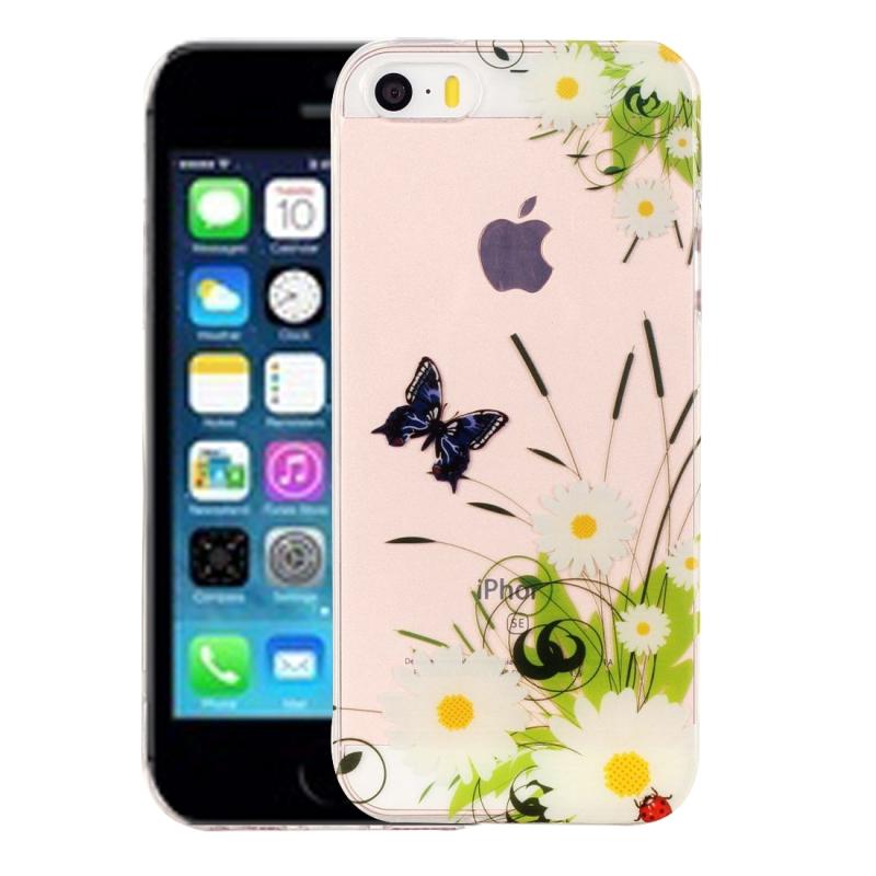 Buy Coque blanc pour iPhone 5 & 5s & SE chrysanthème motif IMD ...