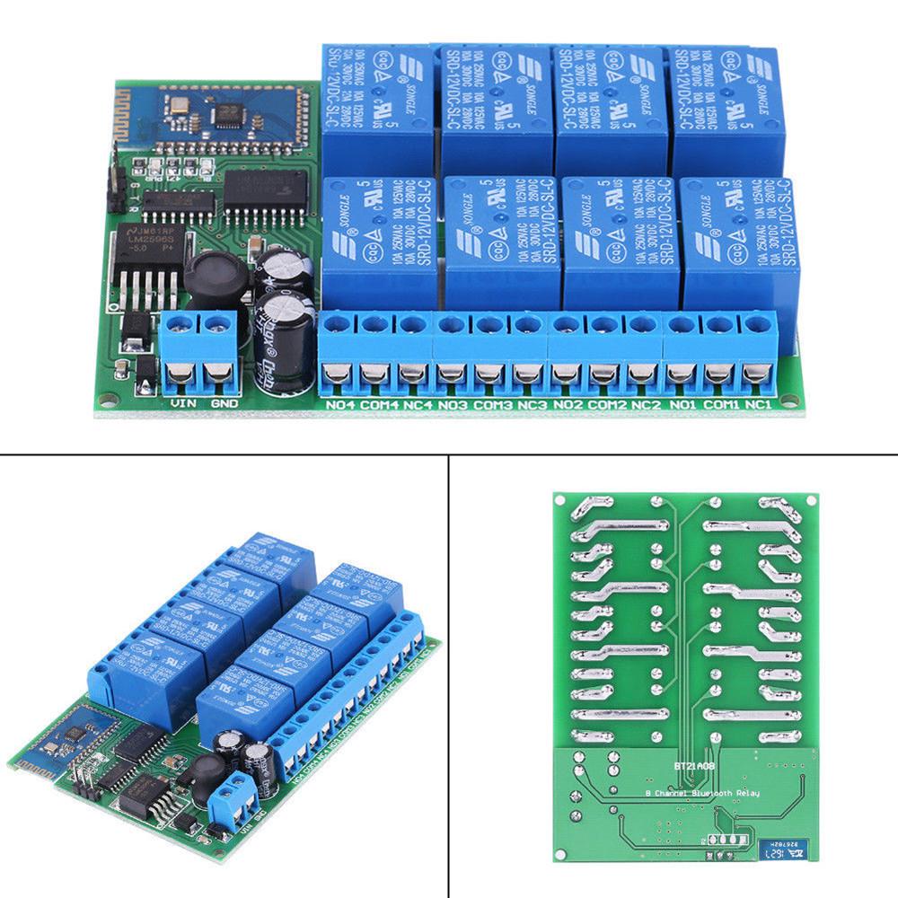 Buy 8 Channel 12V Bluetooth Relay Android Mobile Remote Control Switch ...
