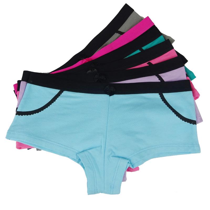 Buy 6 Pcs/lot Cotton Boyshorts Panties for Women Boxer Briefs Sexy ...