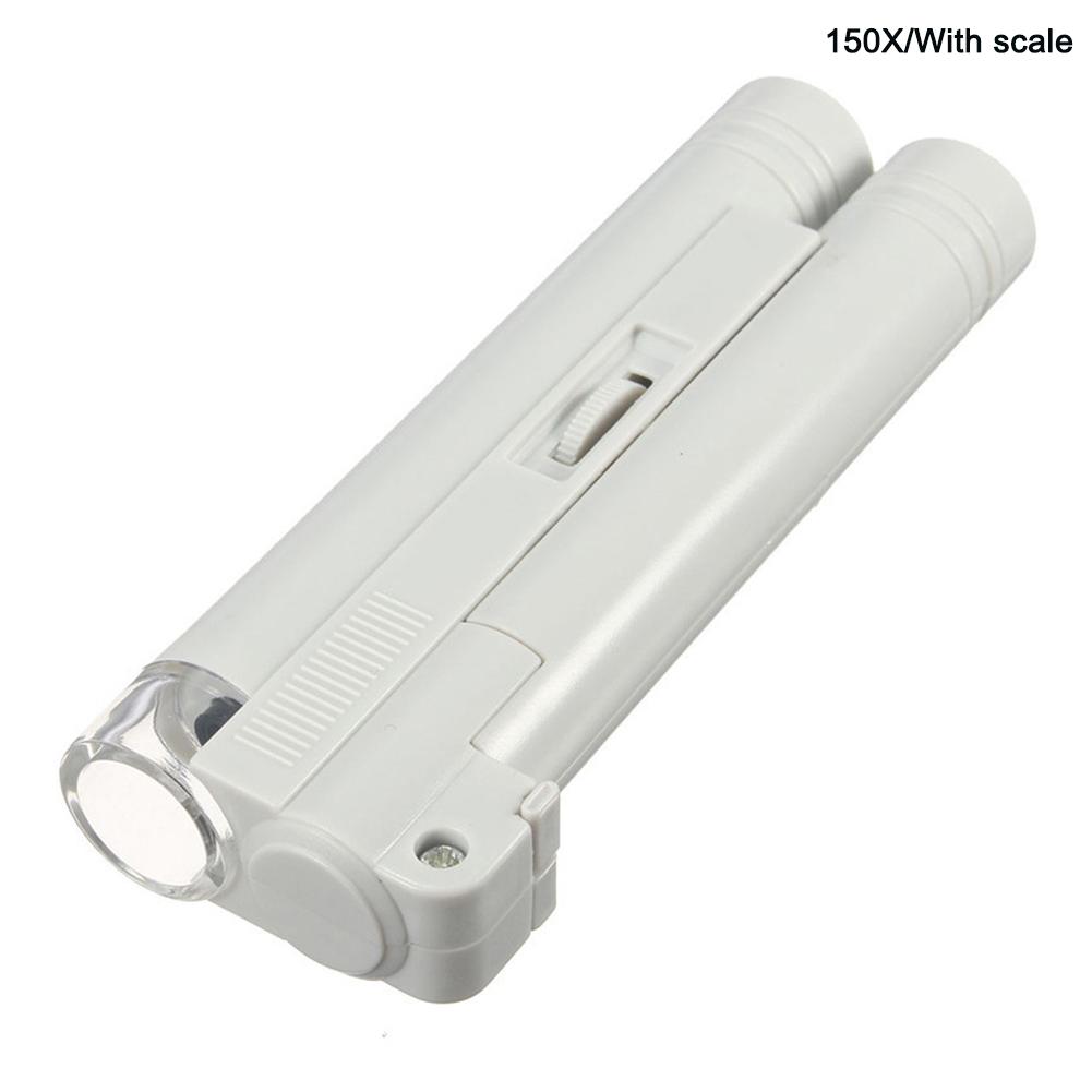 40-150X Tube Focus Dual Magnifying Microscope Handheld Light Magnifier ...