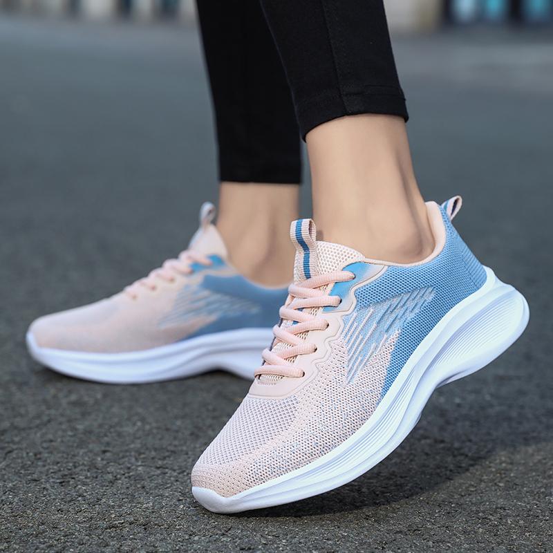 Comprar Breathable Knitted Women Running Shoes Light Elastic Trainers ...