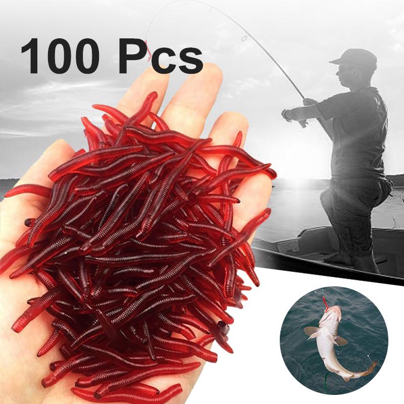 Sports & Outdoors Lures Soft Plastic Lures Fliyeong 100Pcs Soft Red ...