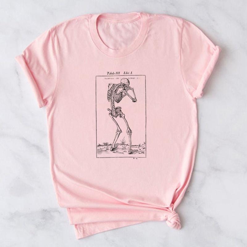 Vesalius Weeping Skeleton Tshirt Women Summer O -Neck T Shirt Quality T ...