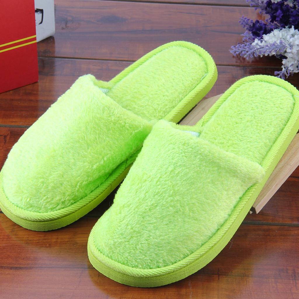 Buy Plush Indoor Home Women Men Anti Slip Shoes Soft Warm Cotton Silent ...