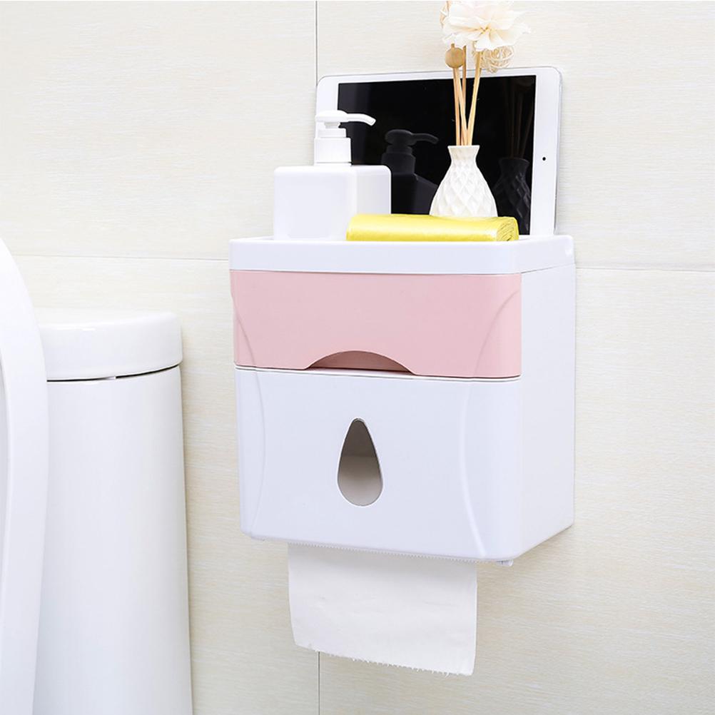 1Pc Storage Box Double-layer Multifunctional Tissue Box Paper Holder ...
