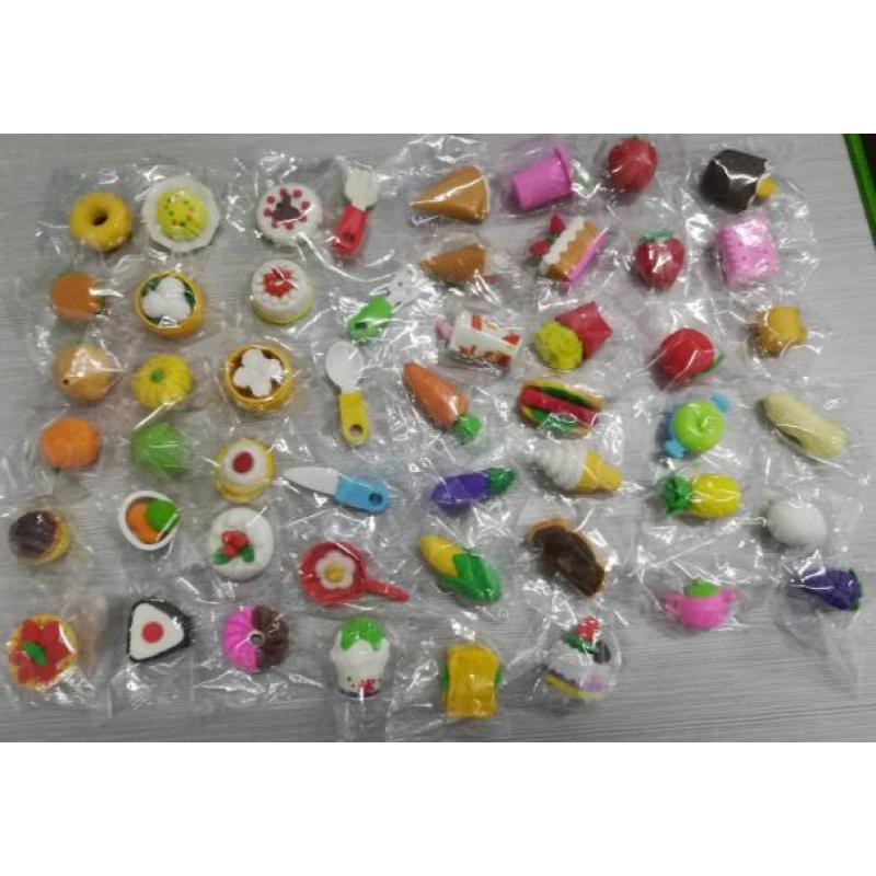 Buy Lumiparty 50PCS/Pack Cute Food Fruits Mini Pencil Erasers Set for ...