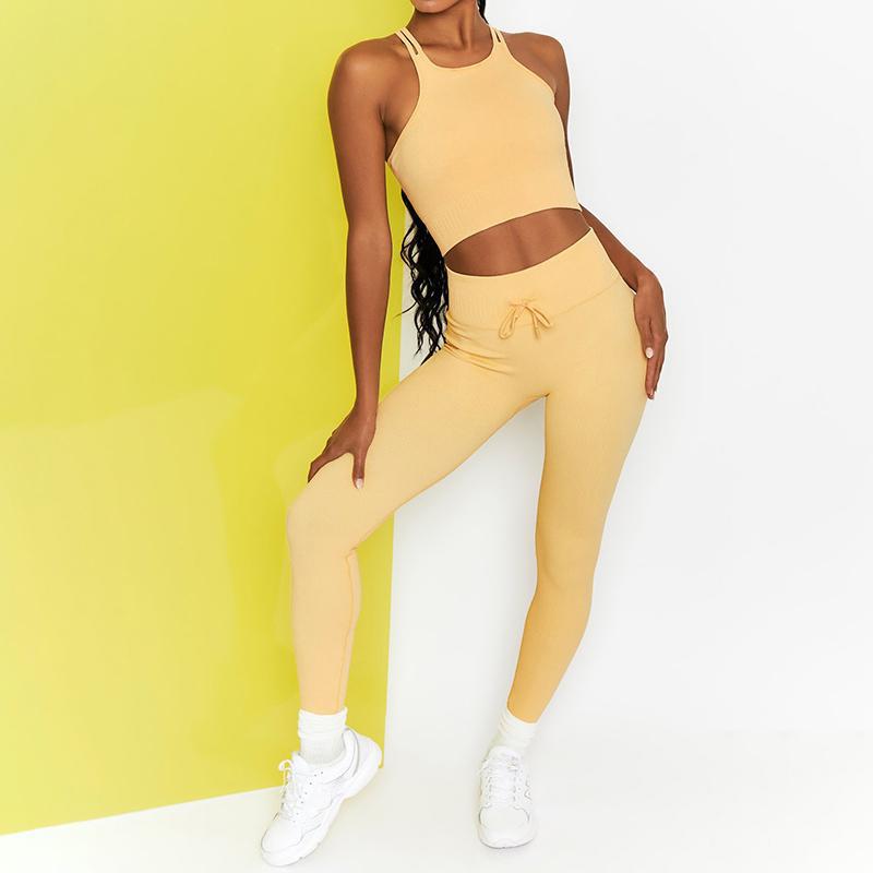 Cheap Nessaj Women Seamless Yoga Suit High Stretchy Workout Sport Set Candy Color Sports Bra ...