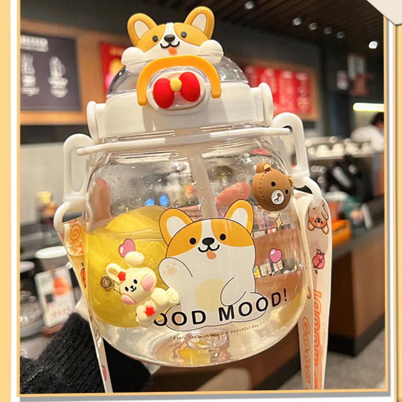 Cheap Large-capacity Straw Water Cup Girls Convenient and Cute Student Water Bottle High-value ...