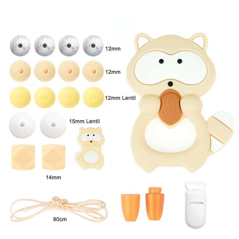 Cheap LOFCA Silicone Teether Wood Beads Set BPA Free DIY Baby Teething Necklace Toy Cartoon ...