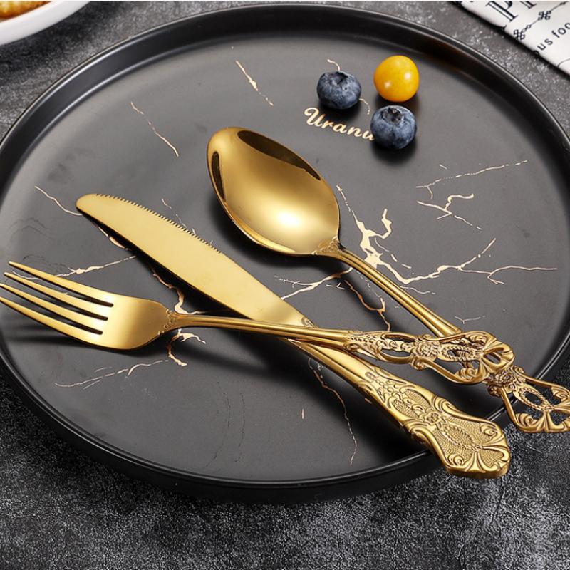 Comprar European Classical Pattern Tableware Hollow 410 Stainless Steel ...