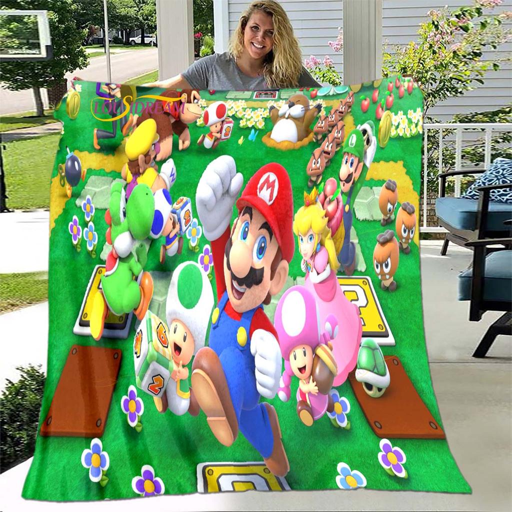 Buy Super Clear 3D Mario Bros Bed Blanket Office Home Hiking Picnic ...