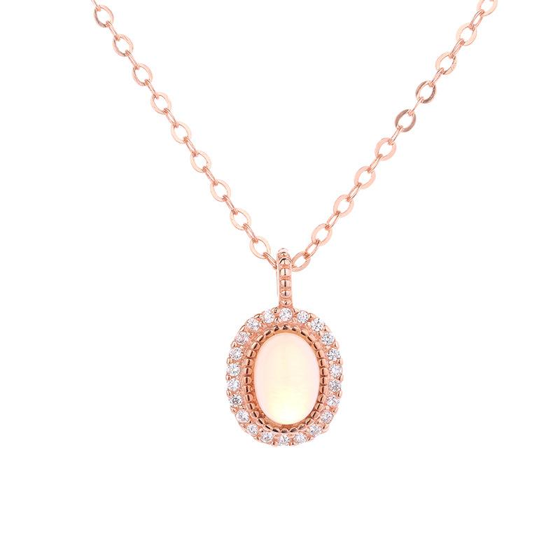 Moonstone Geometric Necklace for Women 925 Sterling Silver Crystal ...