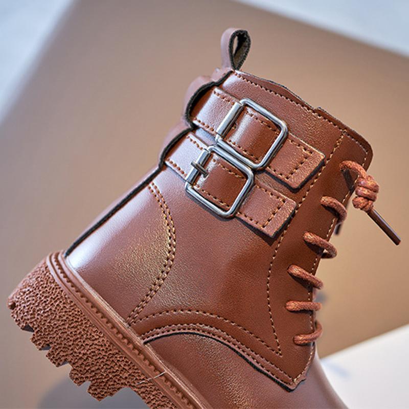 Buy Spring Autumn Kids Boys Girls Boots Solid Color Casual Thicken ...