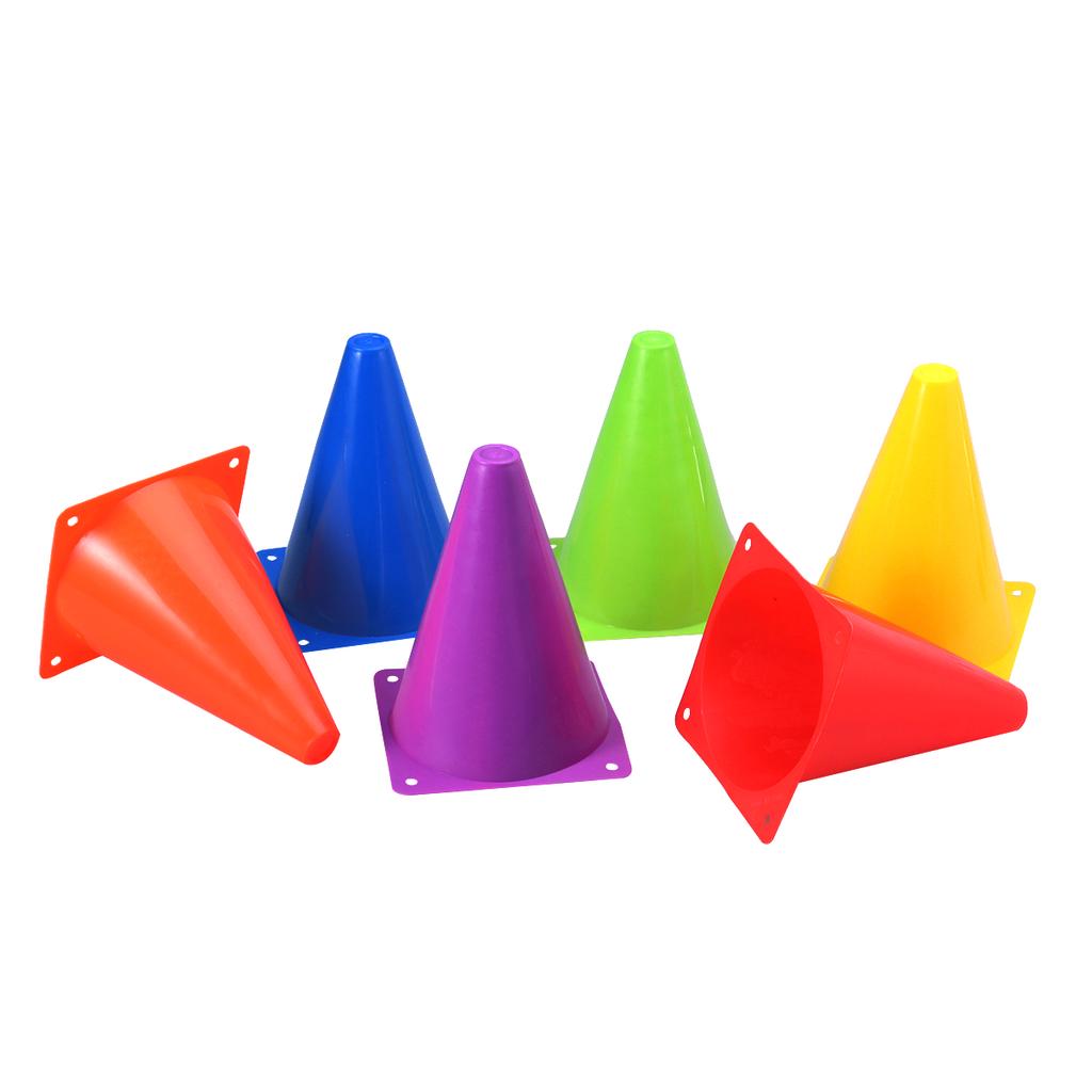 Buy 6PCS Assorted Colors Multi-purpose Plastic Cone Physical Education ...