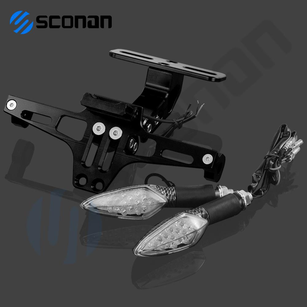 Cheap Motorcycle Rear License Plate Mount Holder and Turn Signal Lights ...