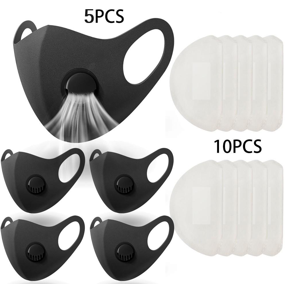Buy Vintage-5 Pack Face Masks 10 Replacement Reusable Mask Filter PM2.5 ...