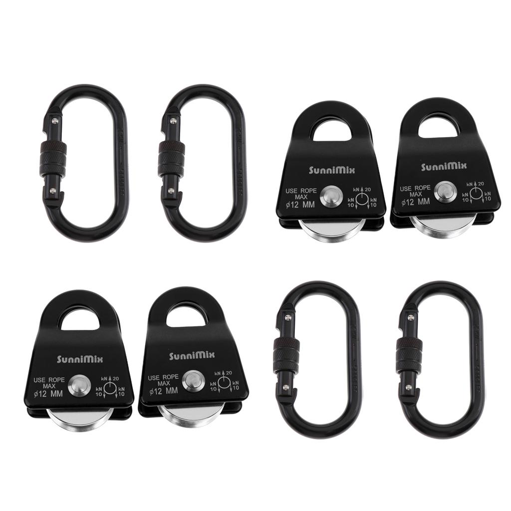 Buy 4PCs High Strength Carabiner and Reliable Mobile Pulley for ...