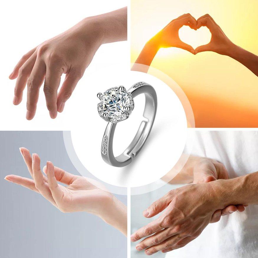 Buy Fashion Morsonite Adjustable Ring For Women Beautiful And ...