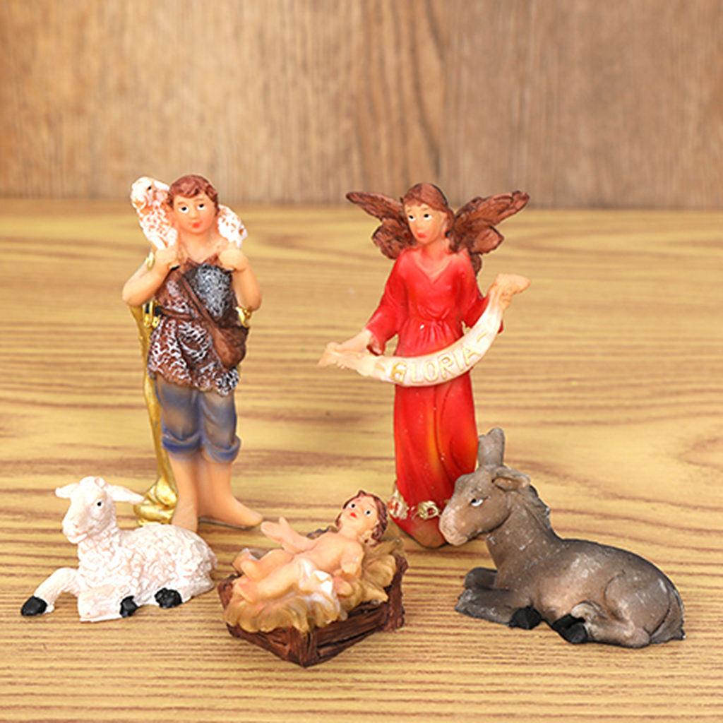 Cheap 11Pcs Christmas Figurine Set. 3" Tabletop Nativity Scene Ornament ...