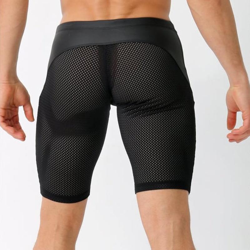 Buy Men Drawstring Boxer Surfing Summer Beach Splice Mesh Swimming ...