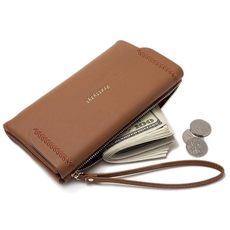 Cheap Women Simple Fashion Trifold Long Purse Large Capacity Zipper ...