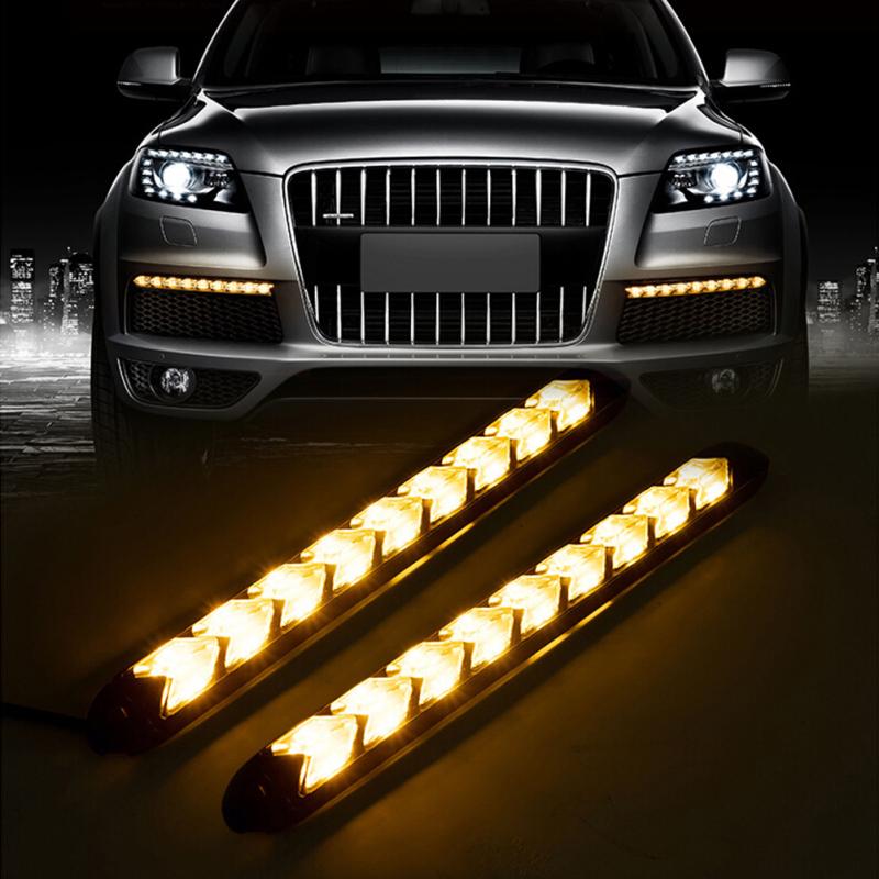 Buy 2Pcs LED Flexible Car Daytime Running Light Strip Headlight ...
