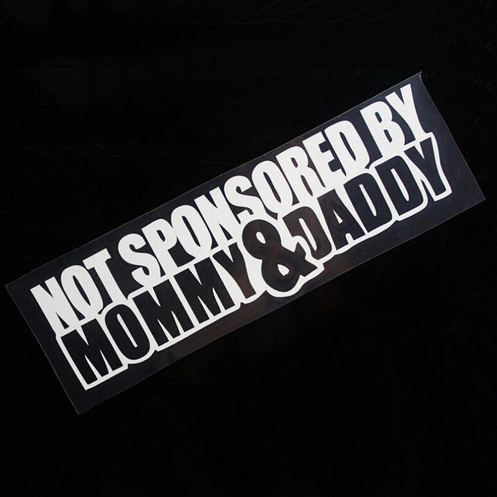 Buy Not Sponsored By Mommy &Daddy Car Sticker Funny Sticker Car Window ...