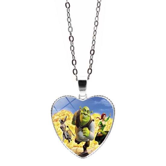 Cheap Pendant Necklace Heart Cartoon Shrek Pattern Jewelry Bright ...