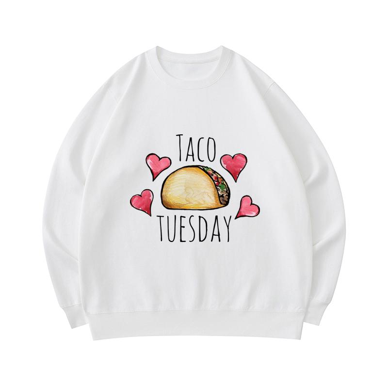 Buy Men's 300 GSM 100% Cotton Sweatshirt Taco Tuesday Print Street ...