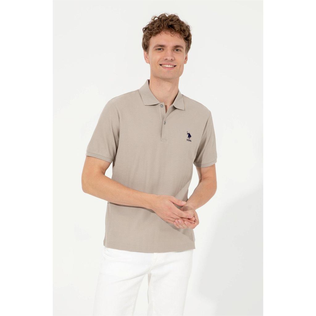 Köp U.S. Polo Assn. Erkek Haki Polo Yaka T-Shirt 50248428-VR027 | Joom