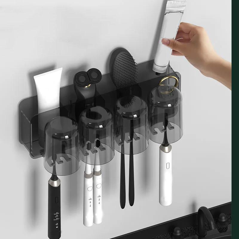 Buy Toothbrush Rack Free Punch Mouthwash Cup Brushing Cup Wall-mounted ...