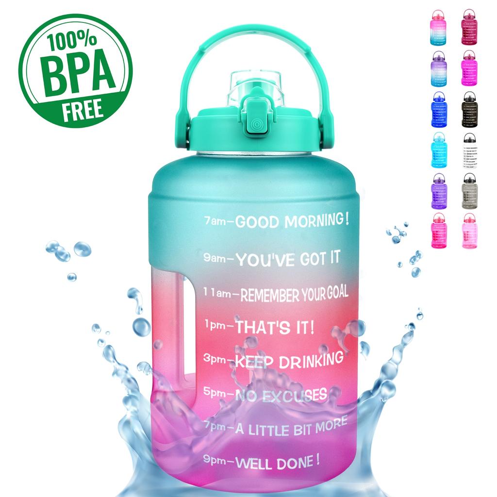 Cheap QuiFit 2.2L 83oz 3.78L 128oz Wide Mouth 1 Gallon Motivational ...