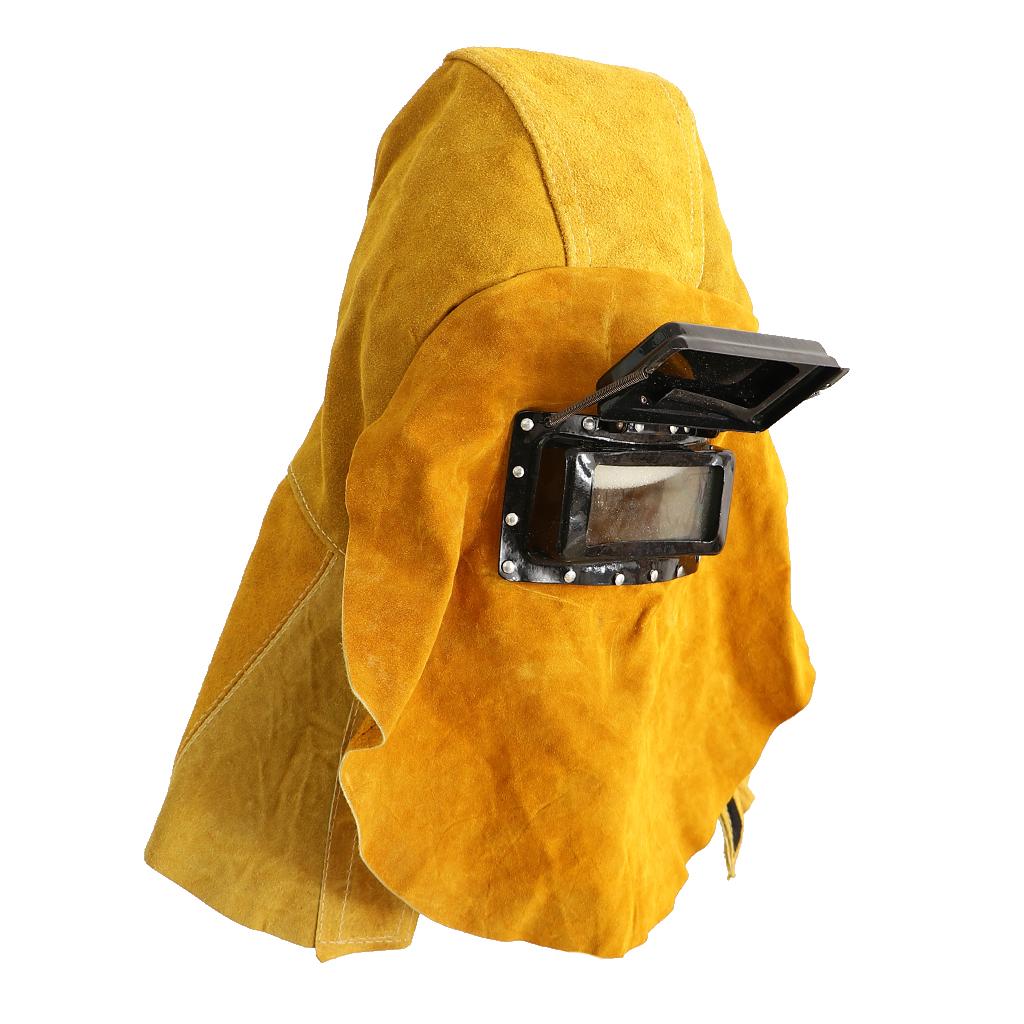 Welding Helmet Mask Solar Darkening Filter Lens Welder Leather Hood ...