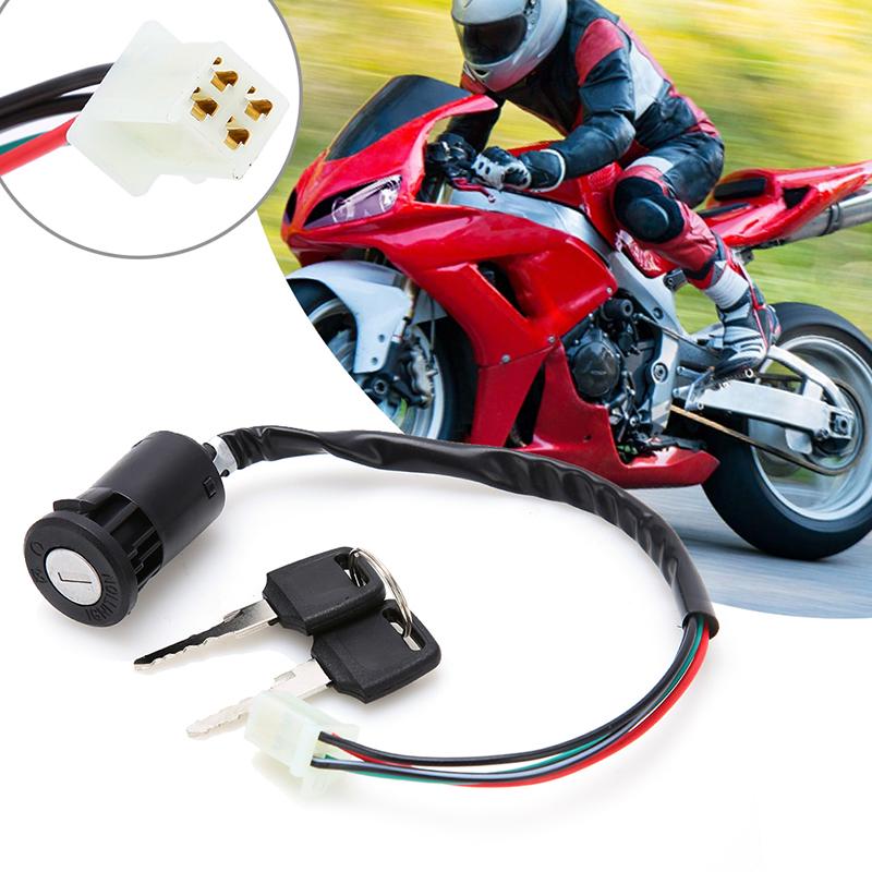 Buy Ignition Key Switch Lock 4 Wires For Motorcycle Motor Scooters ...