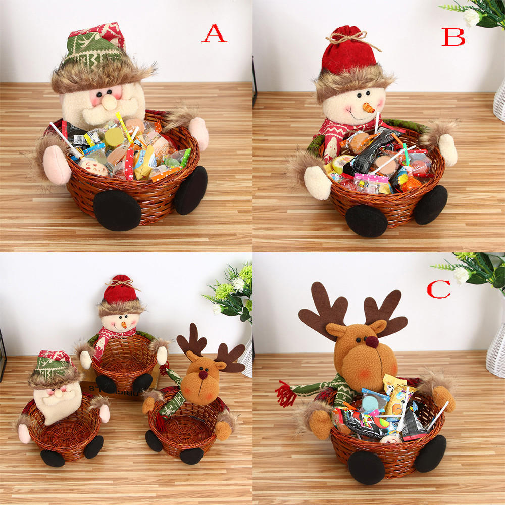 Buy Christmas Candy Storage Basket Decoration Santa Claus Baskets Gift ...