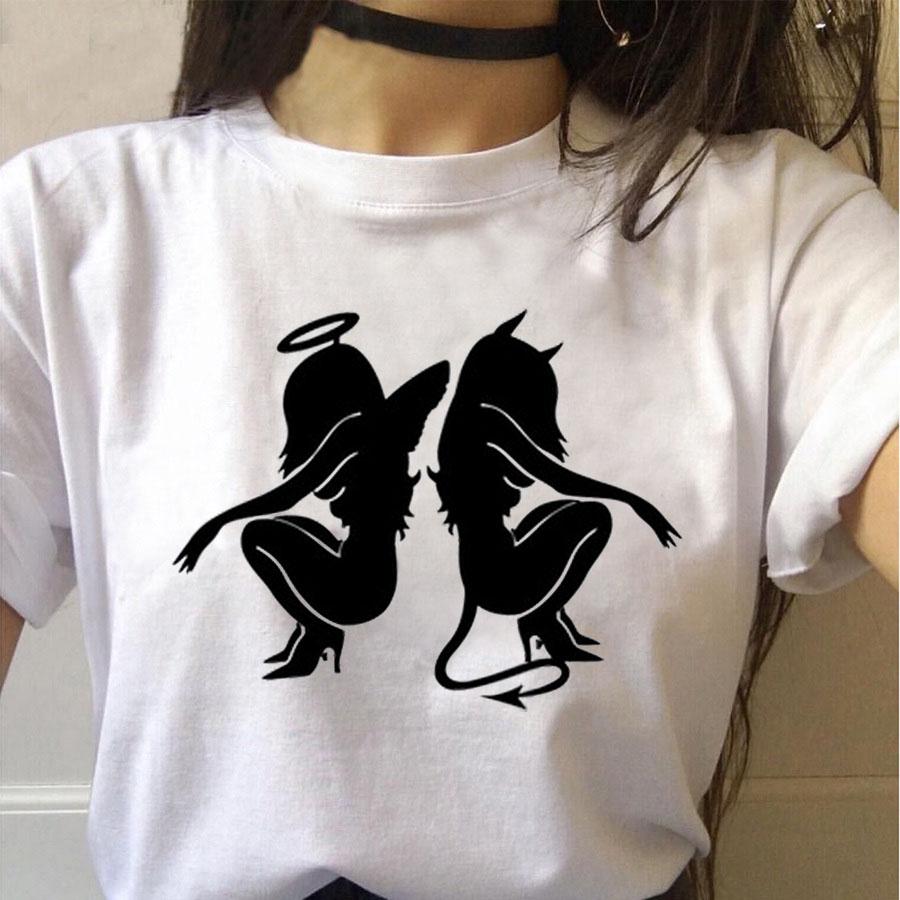 Buy Bonjean Vintage Summer Women Tshirt Harajuku Devil Letter Print Fun ...