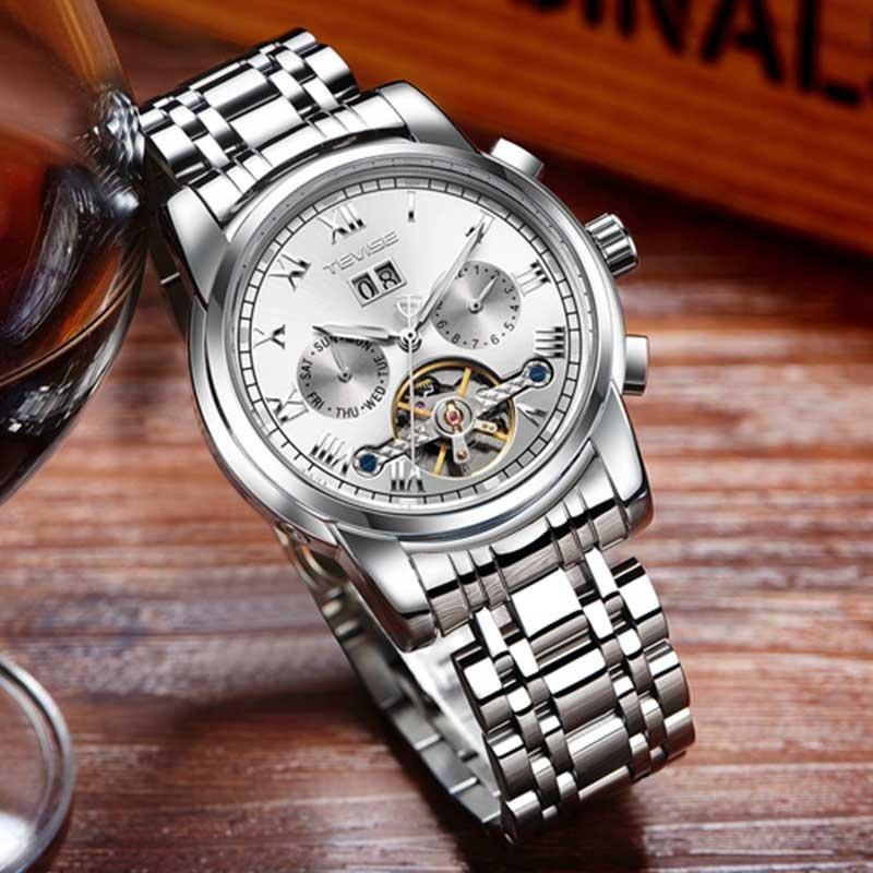Buy Automatic Watch for Men Luxury Mechanical Watches Tourbillon Date ...