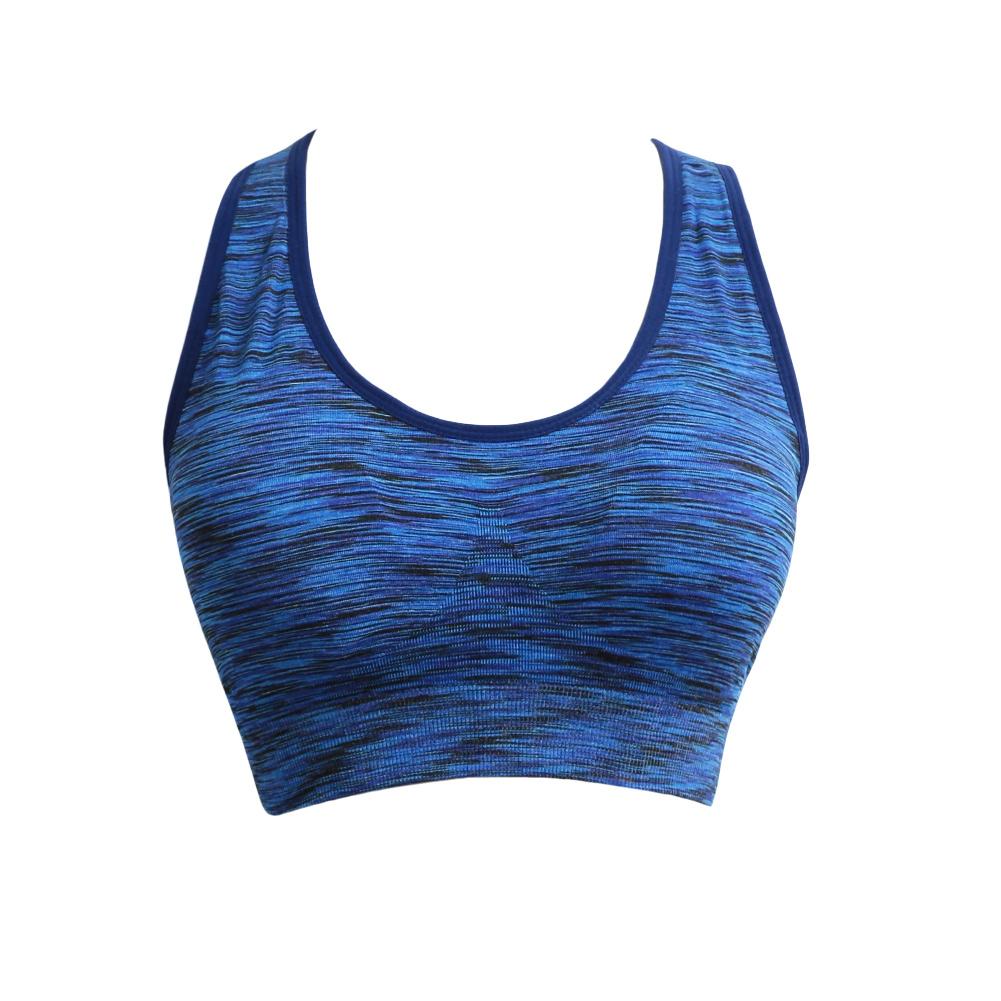 Women Fitness Yoga Sports Bra Contrast Padded Wire Free Seamless Push ...