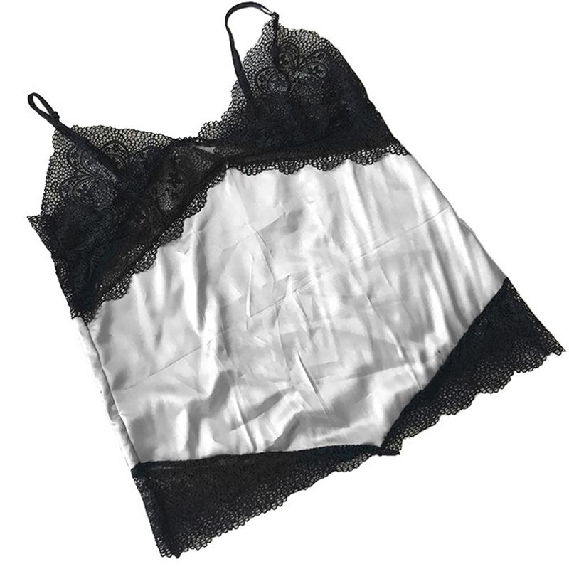 Buy Women Sexy Deep V-neck Nightwear Sling Lace Sleepwear Babydoll Plus ...