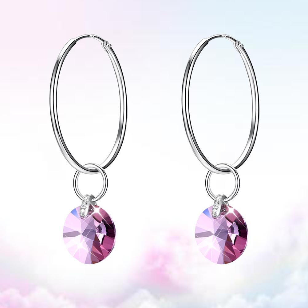 Buy Pair of Silver Loop Earrings Shiny Hoop Earrings Hook Earrings Loop ...