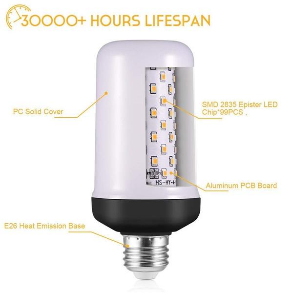Buy E27 LED Flame Effect Light Bulbs 4 Modes Flickering Fire Light ...